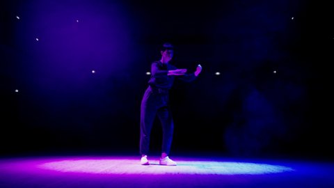 Contemporary Dancing Show Trendy Popping Style Stock Footage Video (100 ...