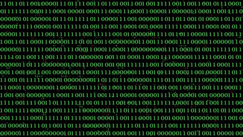 Looping Animation Closeup Screen Green Binary Stock Footage Video (100% ...