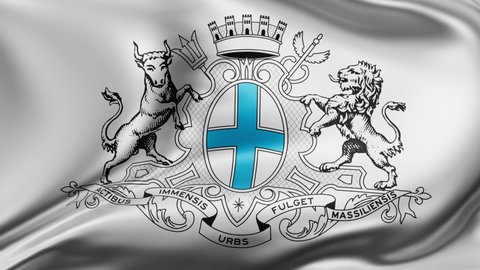 Marseille City France Coat Arms Flag Stock Footage Video (100% Royalty ...