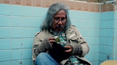 4k Homeless Asian Man Lying On Stock Footage Video (100% Royalty-free ...