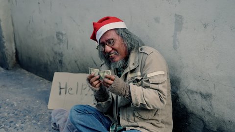 4k Homeless Old Man Dressed Filth Stock Footage Video (100% Royalty ...