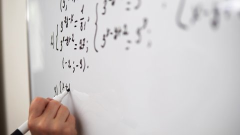 Writing Equation On Whiteboard Using Marker Stock Footage Video (100% ...
