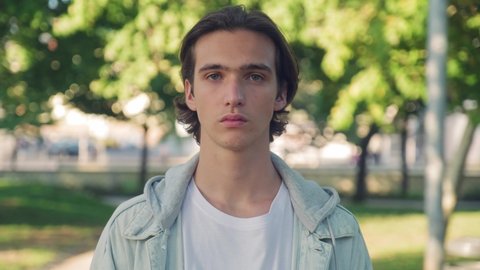 Camera Moving Face Young Man Looking Stock Footage Video (100% Royalty ...