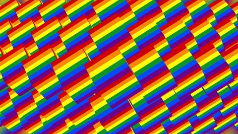 3d Animation Rainbow Colour Boxes Rotating Stock Footage Video (100% ...