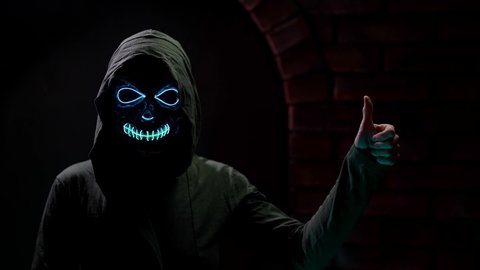 Grim Portrait Death Stands Shows Gesture Stock Footage Video (100% ...