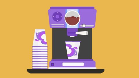 Purple Espresso Machine Making Coffee Stock Footage Video (100% Royalty ...