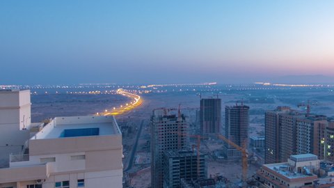 Cityscape Ajman Rooftop Before Sunrise Night Stock Footage Video (100% ...