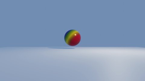 Rainbow Ball Bounces Hits Viewer 3d Stock Footage Video (100% Royalty ...