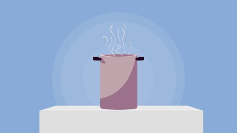 Pot Kitchen Scene Animation 4k Video Stock Footage Video (100% Royalty ...