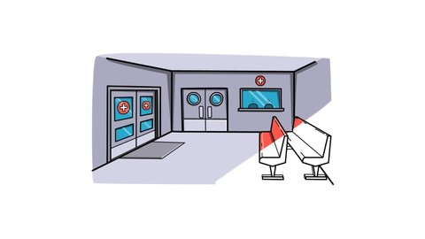 Hospital Emergency Room Sketch 2d Animation Stock Footage Video (100% ...