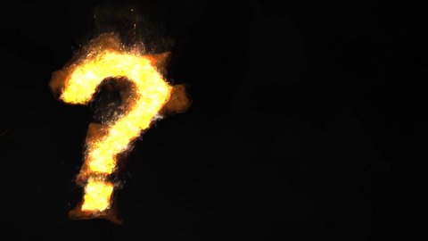 Burning Question Mark Smoke Sparks 4k Stock Footage Video (100% Royalty ...