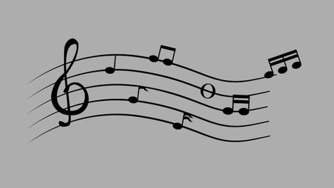 Music Notes Animation On Transparent Background Stock Footage Video ...