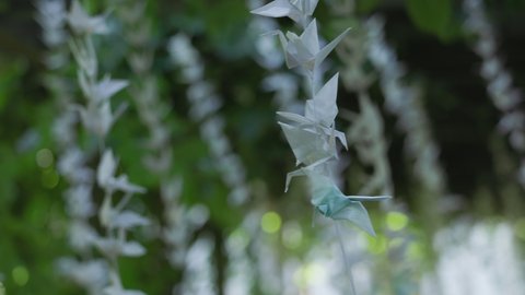 White Paper Birds Origami Decorations Stock Footage Video (100% Royalty ...