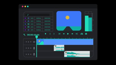 Video Clip Editing Timeline Window Program Stock Footage Video (100% ...