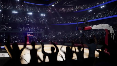 Basketball Arena People Crowds 3d Render Stock Footage Video (100% ...