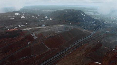 Quarry Birds Eye View There Winding Stock Footage Video (100% Royalty ...