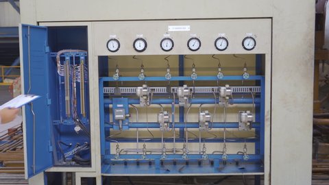 Engineer Checking Transducer Rack Factory the Stock Footage Video (100% ...