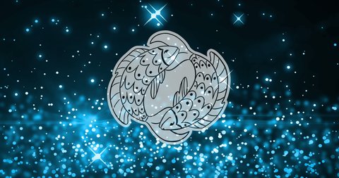 Animation Twin Fish Pisces Zodiac Sign Stock Footage Video (100% ...