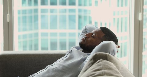 Side View Calm African Man Enjoy Stock Footage Video (100% Royalty-free ...