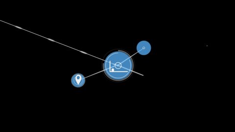 Animation Graph Gps Icons Interconnecting Lines Stock Footage Video (100% Royalty-free ...