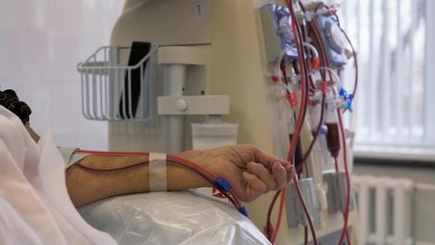 Blood Purification Procedure Hardware Hemodialysis Blood Stock Footage ...