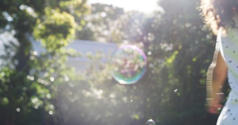 Happy Girl Dancing Bubbles Playing Energy Stock Footage Video (100% Royalty-free) 1093557215 ...