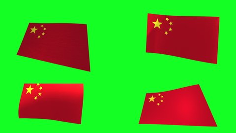 Waving China Flaga On Green Screen Stock Footage Video (100% Royalty ...