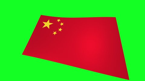 Waving China Flaga On Green Screen Stock Footage Video (100% Royalty ...