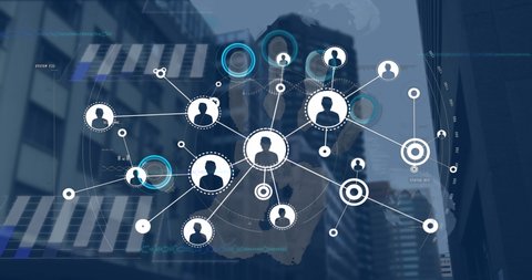 Animation Profile Icons Connecting Dots Data Stock Footage Video (100% ...