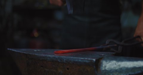 Professional Blacksmith Shaping Future Knife By Stock Footage Video ...