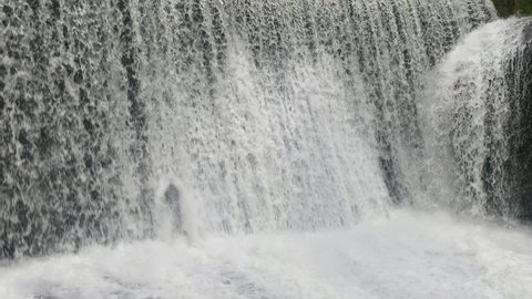 Wide Waterfall Feeds Continuous Stream Down Stock Footage Video (100% ...