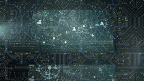 Animation Screens Data Processing Over Microprocessor Stock Footage ...