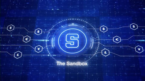 Sandbox Animated Logo Sandbox Cryptocurrency Logo Stock Footage Video ...