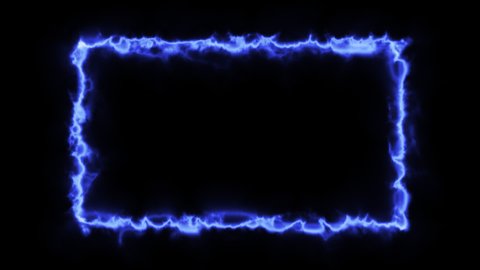 Blue Electric Lightning Glowing Rectangle Frame Stock Footage Video ...
