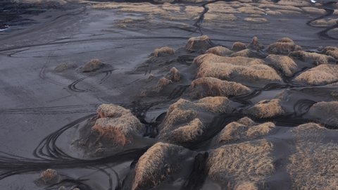 Sandvik Black Volcanic Sand Beach Motorcross Stock Footage Video (100% ...