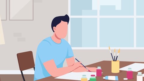 Animated Drawing Class Illustration Art Lesson Stock Footage Video (100 ...