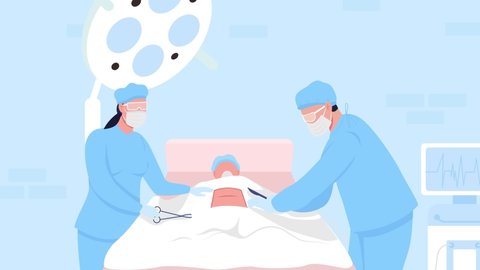 Animated Surgeons Illustration Doctors Performing Surgical Stock ...