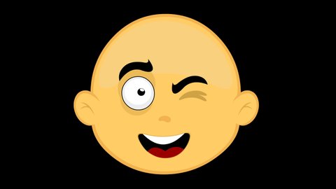 Animation Face Yellow Cartoon Character Winking Stock Footage Video ...