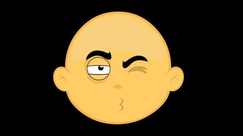 Emoticon Loop Animation Face Yellow Cartoon Stock Footage Video (100% ...