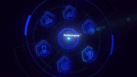 Neon Kpi Performance Indicator Animation Business Stock Footage Video ...