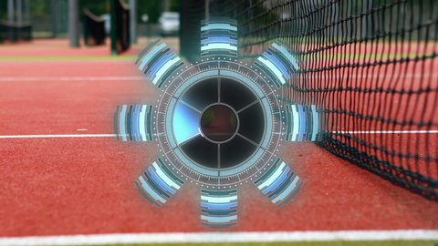 Animation Scope Scanning Over Tennis Court Stock Footage Video (100% ...