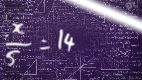 Animation Math Formulas On Violet Background Stock Footage Video (100% ...