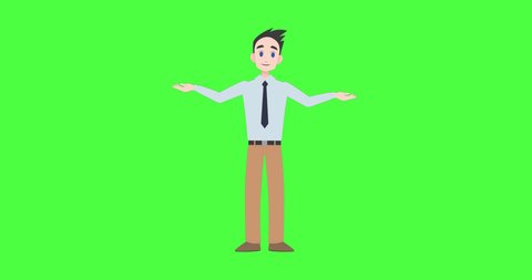 Animation Illustration Caucasian Man Talking Gesturing Stock Footage ...