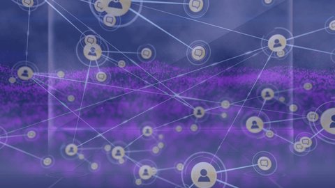 Animation Red Spots Over Network Connections Stock Footage Video (100% ...