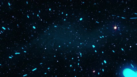 Flying Through Stars Universe Meteorites Space Stock Footage Video (100 ...
