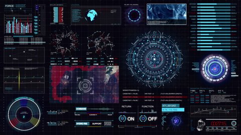 Futuristic Hud Panel Positioning Targeting Motion Stock Footage Video ...