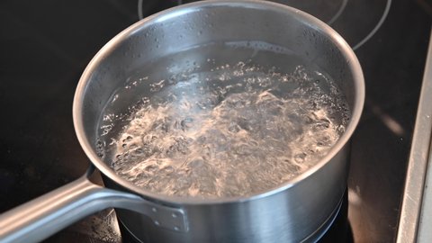 4k Closeup Pot Boiling Water Stock Footage Video (100% Royalty-free ...