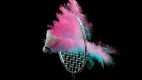 Super Slow Motion Shot Hitting Badminton Stock Footage Video (100% ...