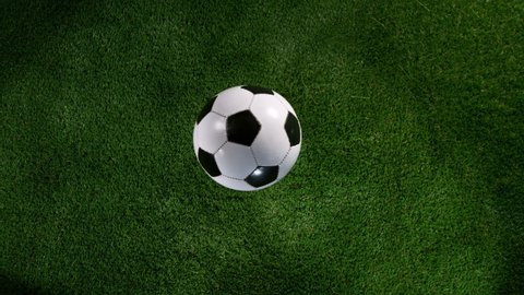 Closeup Falling Soccer Ball On Football Stock Footage Video (100% ...