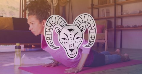 Animation Aries Star Sign Over Caucasian Stock Footage Video (100% ...